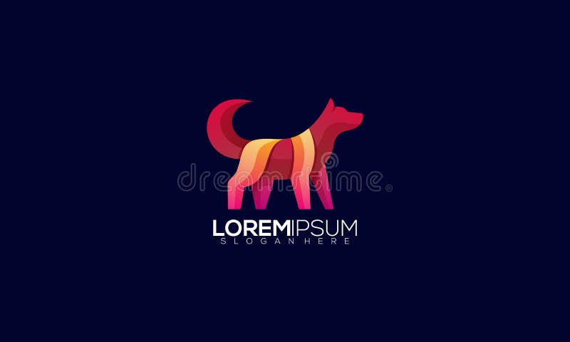 Abstract Colorful Dog Logo stock illustration. Illustration of design ...