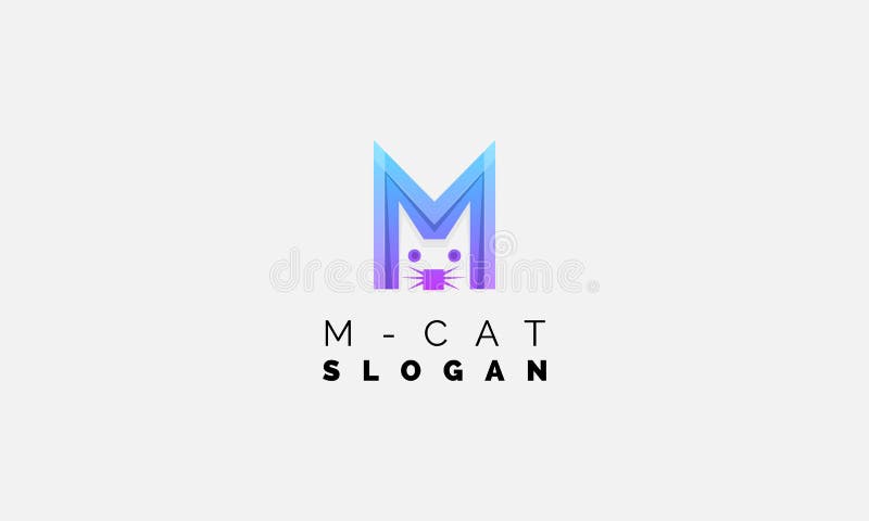 Creative Design Initials Letter M CAT Vector Template Stock ...