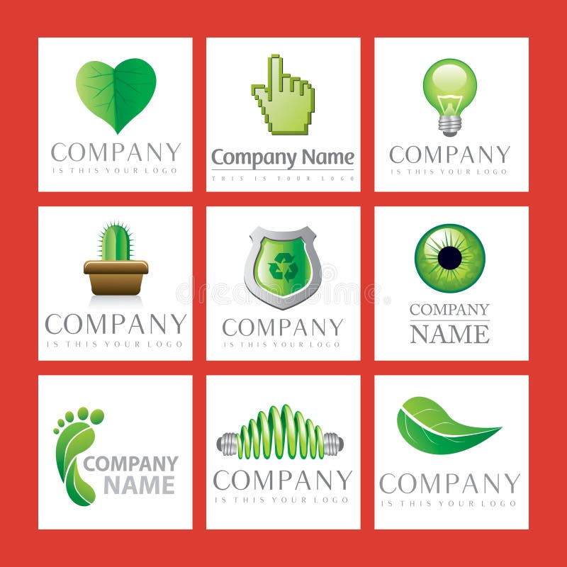 Logos verts de compagnie illustration de vecteur. Illustration du ...