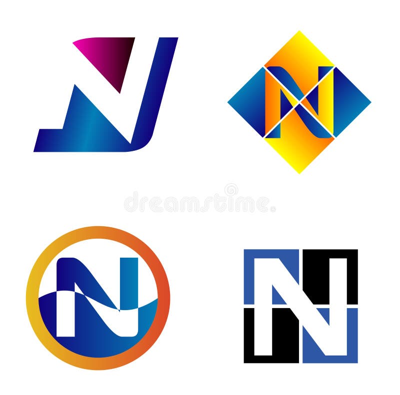 Logosymbol för bokstav N vektor illustrationer. Illustration av företag ...