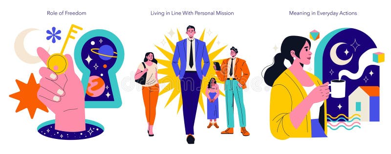 Logotherapy. Flat Vector Illustration Stock Vector - Illustration of ...