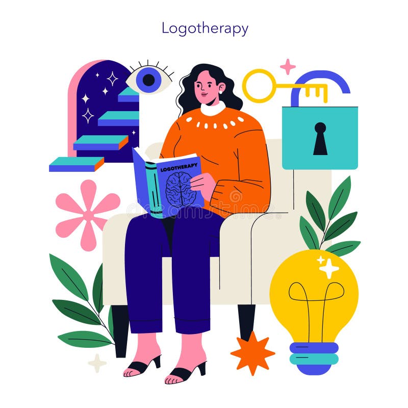 Logotherapy. Flat Vector Illustration Stock Vector - Illustration of ...