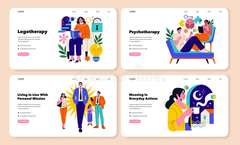 Logotherapy. Flat Vector Illustration Stock Vector - Illustration of ...