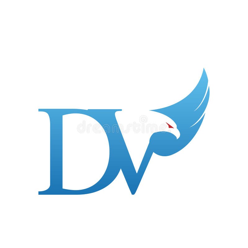 Logotipo Azul De Hawk Initial DV Do Vetor Ilustração Stock - Ilustração ...