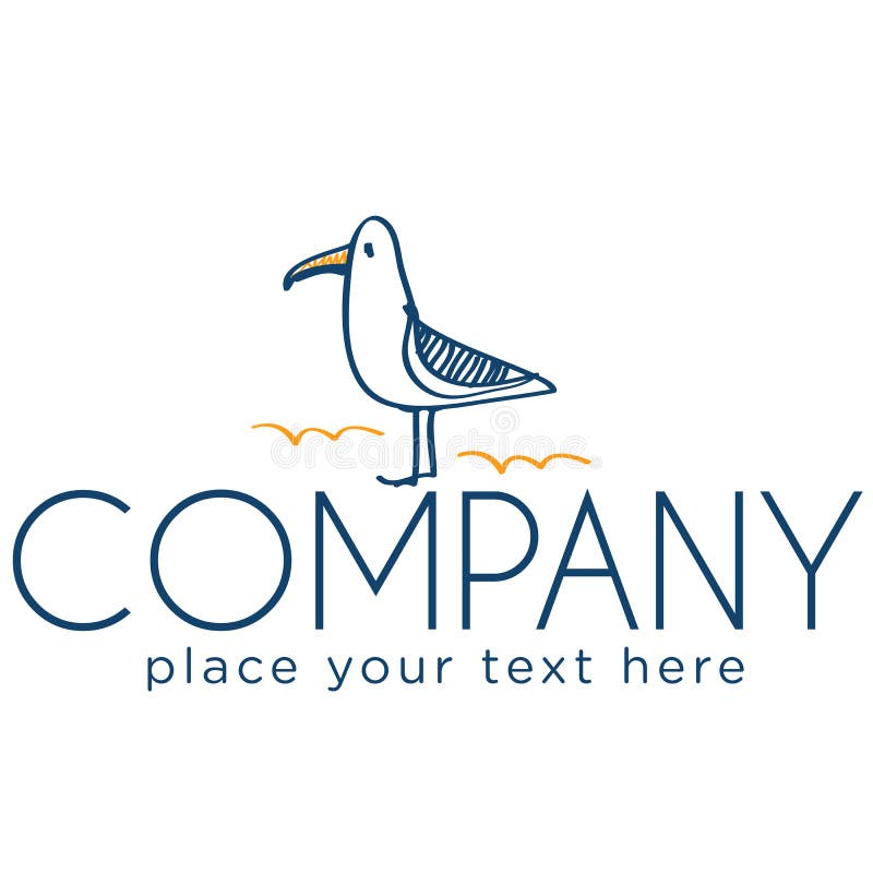 Logotipo Da Gaivota E Das Ondas Ilustração do Vetor - Ilustração de ...