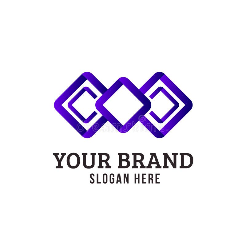 Logotipo Com Gradiente Roxo E Azul Ilustração Stock - Ilustração de ...