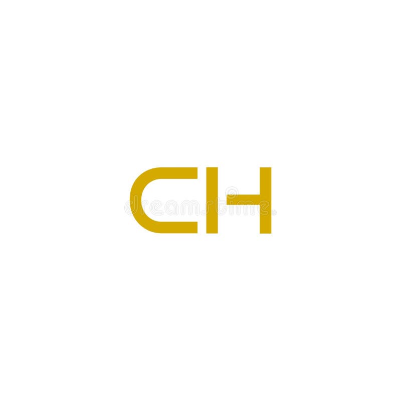 Logotipo Comercial De Letra Ch Aislado En Blanco Ilustración del Vector ...