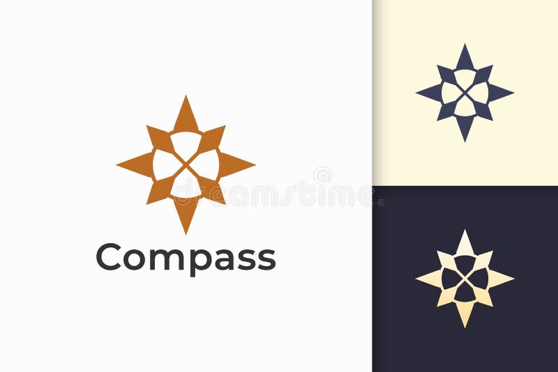 Logotipo Compasso Em Estilo Moderno E Luxo Com Cor Dourada Ilustração ...