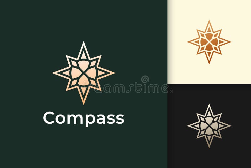 Logotipo Compasso Em Estilo Moderno E Luxo Com Cor Dourada Ilustração ...