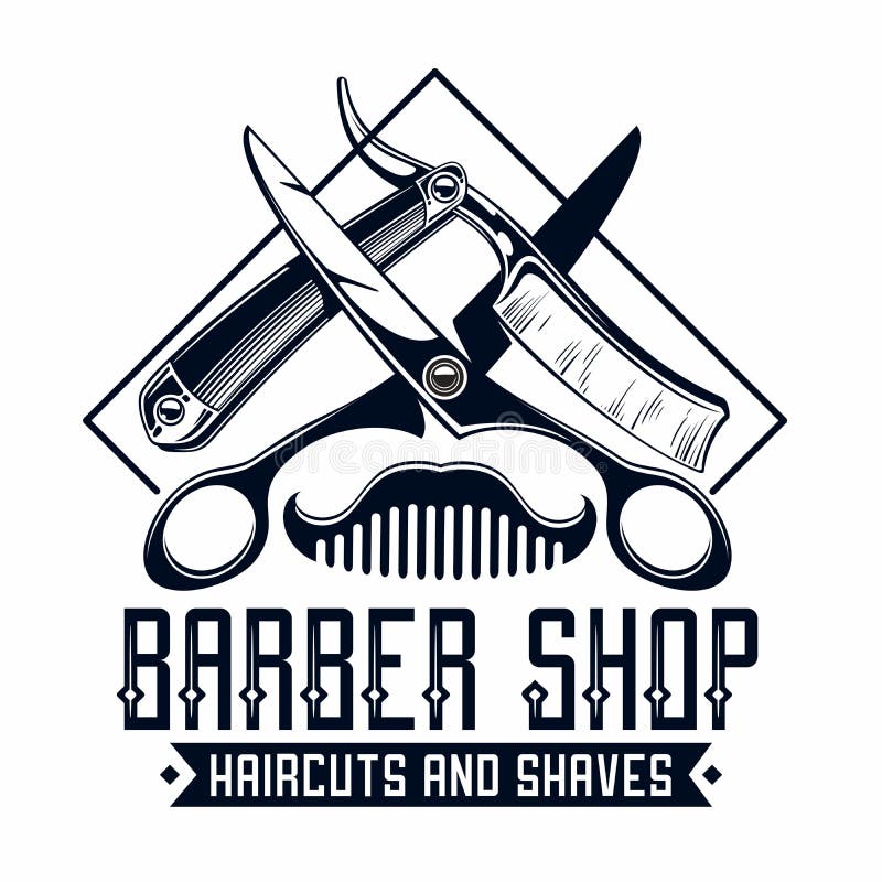 Logotipo da barbearia ilustração do vetor. Ilustração de etiqueta ...