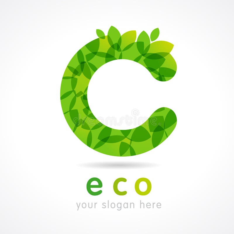 Logotipo Da Folha Do Verde Do Eco Da Letra De C Ilustração do Vetor ...