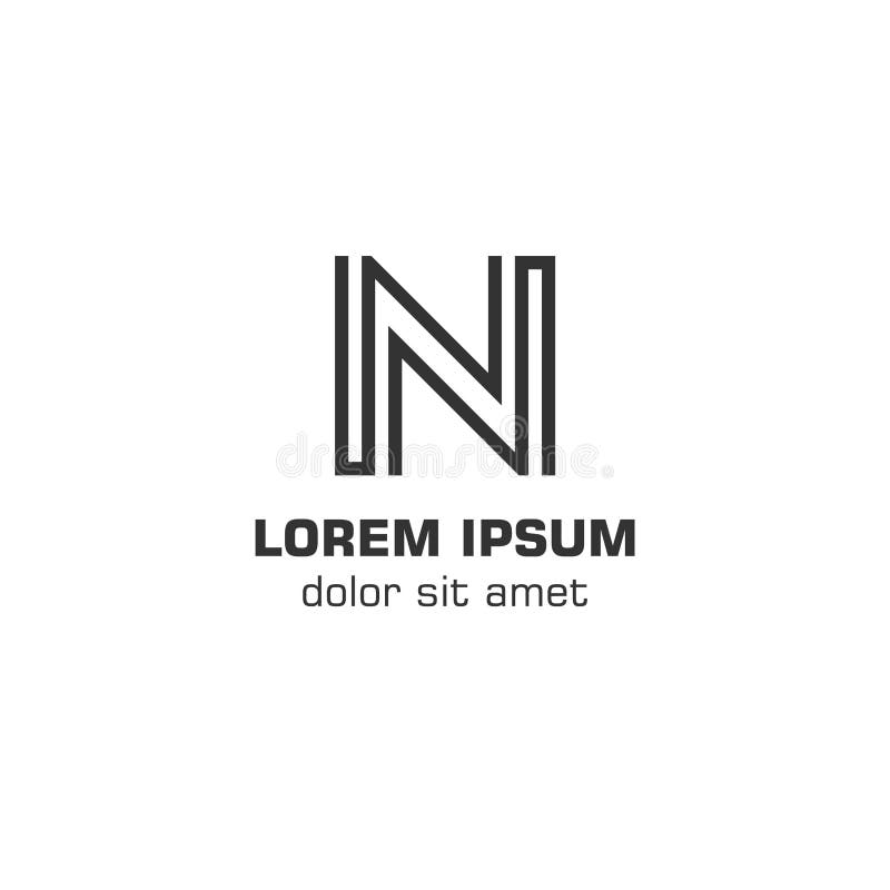 Logotipo Da Letra N Inicial Ilustração Stock - Ilustração de emblema ...