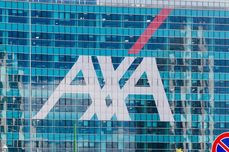 Logotipo De Axa En El Edificio Moderno Imagen de archivo editorial ...