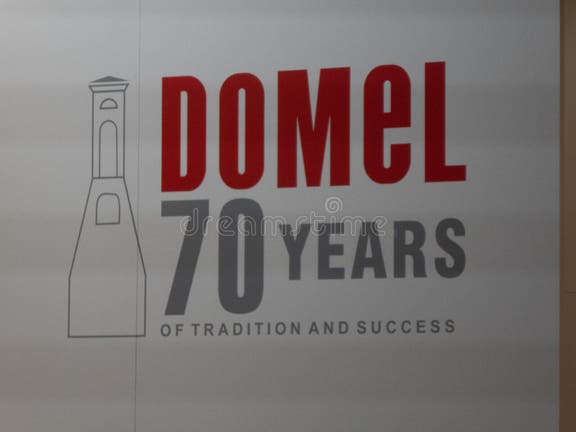 Logotipo de DOMEL imagen de archivo editorial. Imagen de estator ...