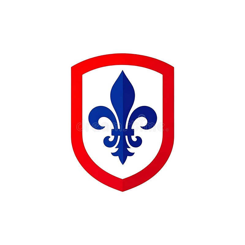 Logotipo De Escudo Moderno Con Fleurdelis Stock de ilustración ...