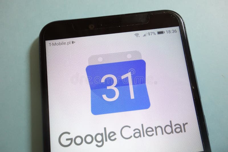 Logotipo De Google Calendar En Smartphone Fotografía editorial - Imagen ...