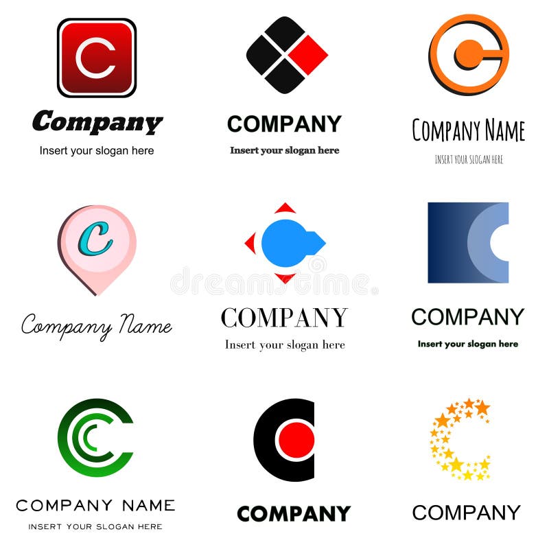 Sistema De La Letra E De Los Logotipos Del Vector Ilustración del ...