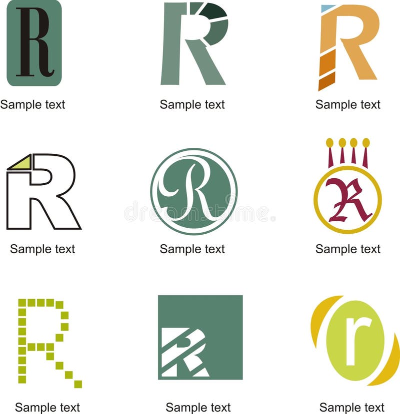 Iconos Abstractos Para La Letra R Ilustración del Vector - Ilustración ...