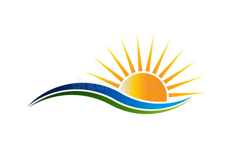 Logotipo De La Sol En El Ejemplo Del Vector De Ondas Ilustración del ...