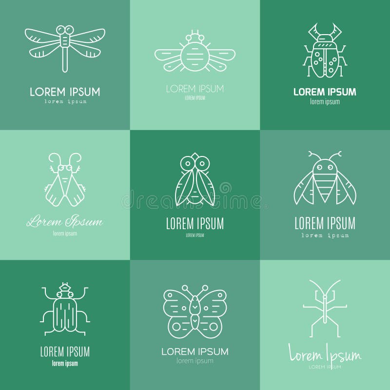 Logotipo de los insectos ilustración del vector. Ilustración de lindo ...