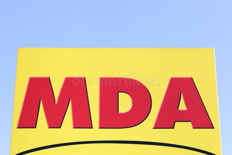 Logotipo De MDA En Un Panel Imagen editorial - Imagen de muestra ...