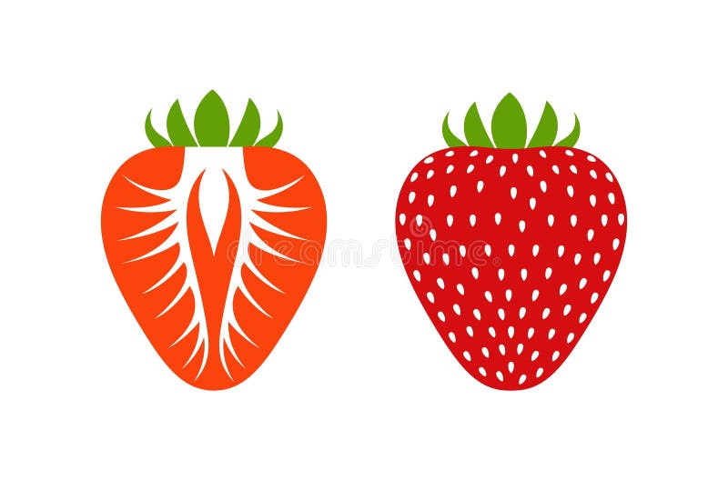 Logotipo De Morango. Morango Isolado Sobre Fundo Branco Ilustração do ...