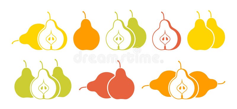 Logotipo De Pera. Pera Isolada Sobre Fundo Branco Ilustração do Vetor ...