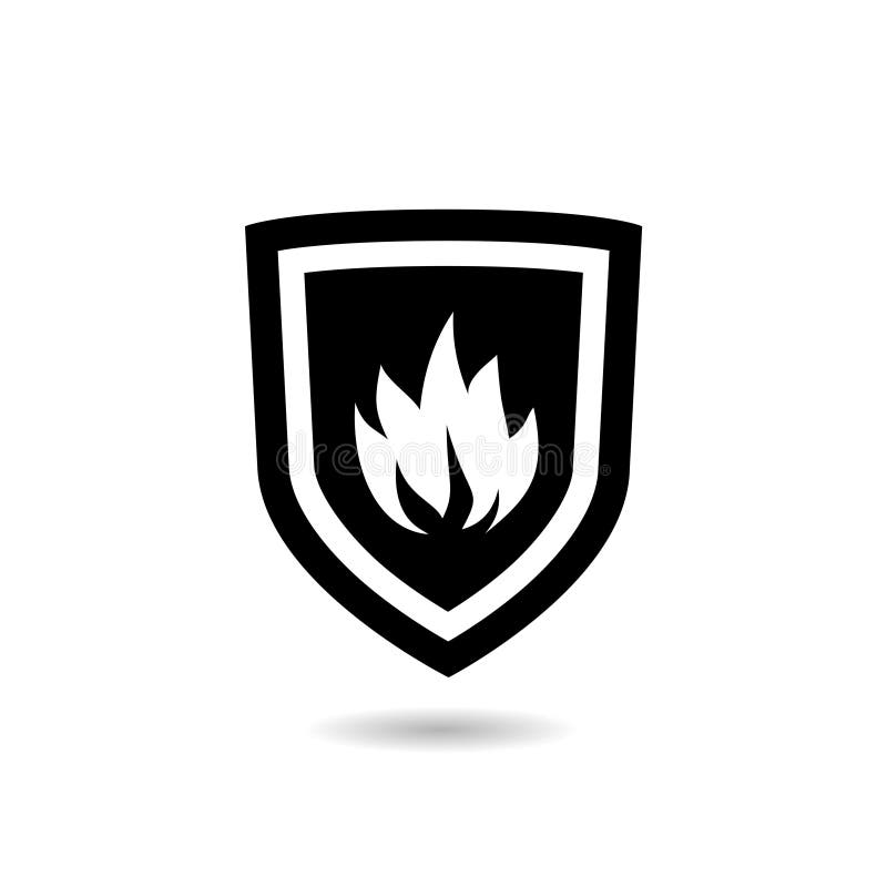 Logotipo De Seguro Contra Incendios Con Sombra Ilustración del Vector ...