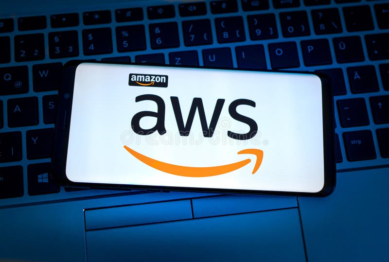 Logotipo De Servicios Web De Aws Amazon Imagen de archivo editorial ...