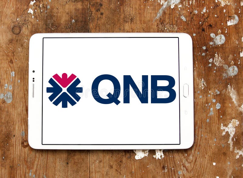 Logotipo del banco de QNB foto editorial. Imagen de editorial - 111743501