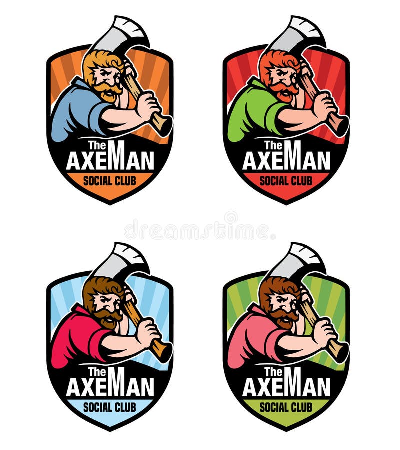 Logotipo Del Escudo De Axeman Ilustración del Vector - Ilustración de ...