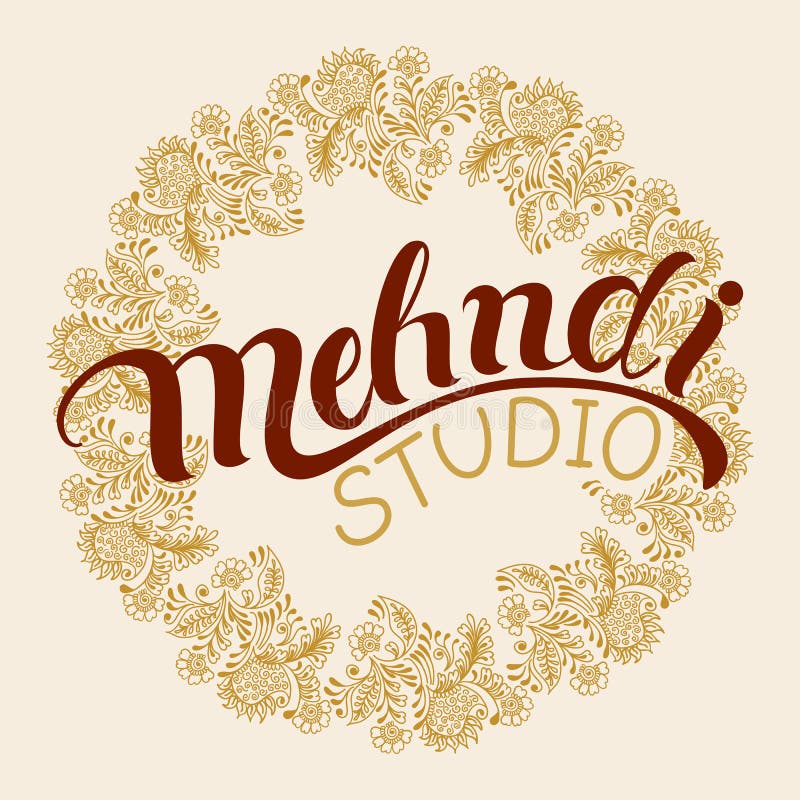 Plantillas Del Logotipo De Mehndi Modelos Redondos Ilustración del ...
