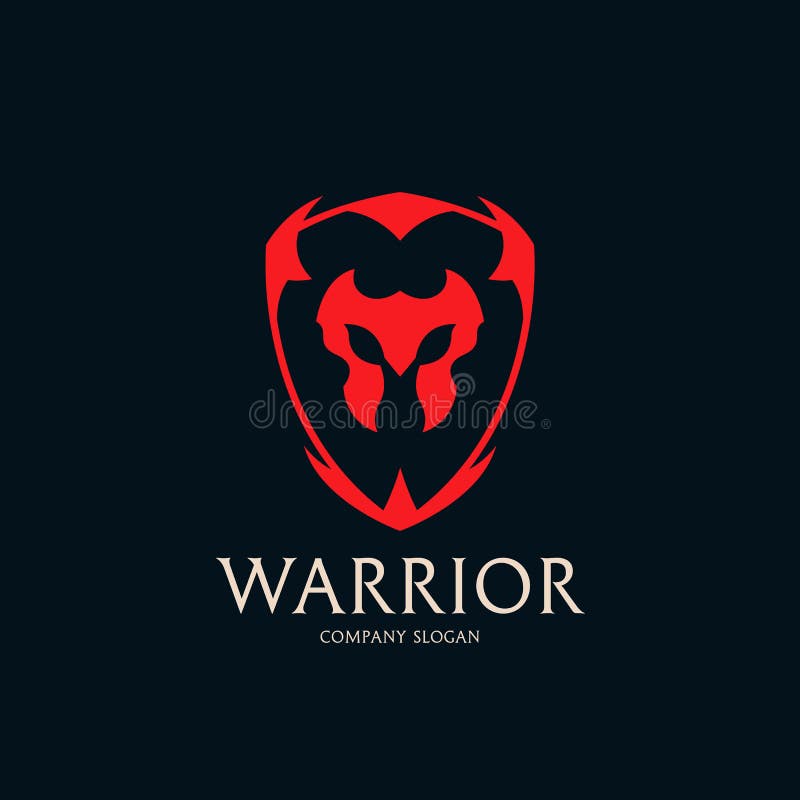 Logotipo Del Guerrero Escudo Logo Template Del Guerrero Ilustración del ...