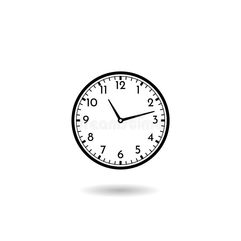 Logotipo Del Icono De Hora Del Reloj Con Sombra Ilustración del Vector ...