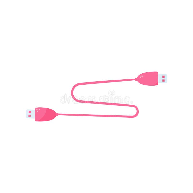 Logotipo Del Icono Del Elemento Rosa Del Equipo De Cable Usb ...