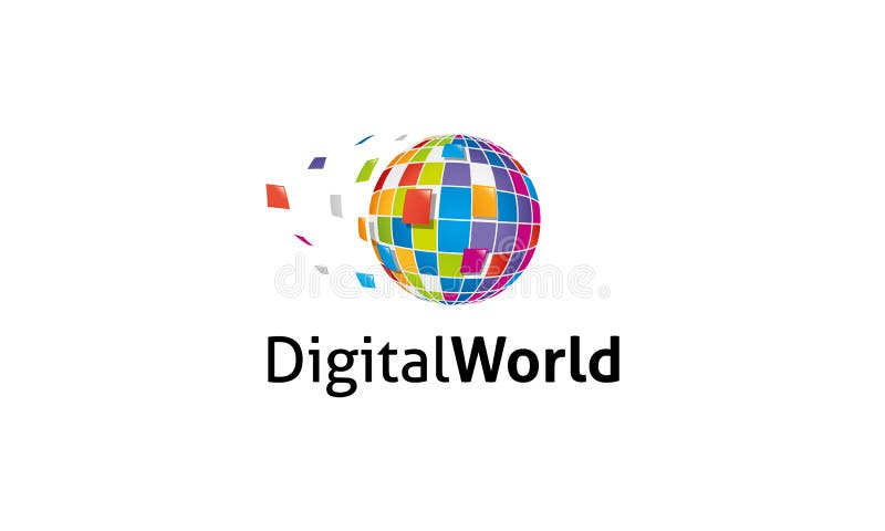Logotipo Del Mundo De Digitaces Stock de ilustración - Ilustración de ...