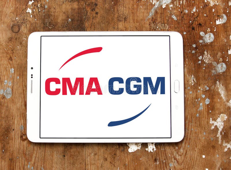 Logotipo Del Naviera De La CGM De Cma Imagen editorial - Imagen de ...