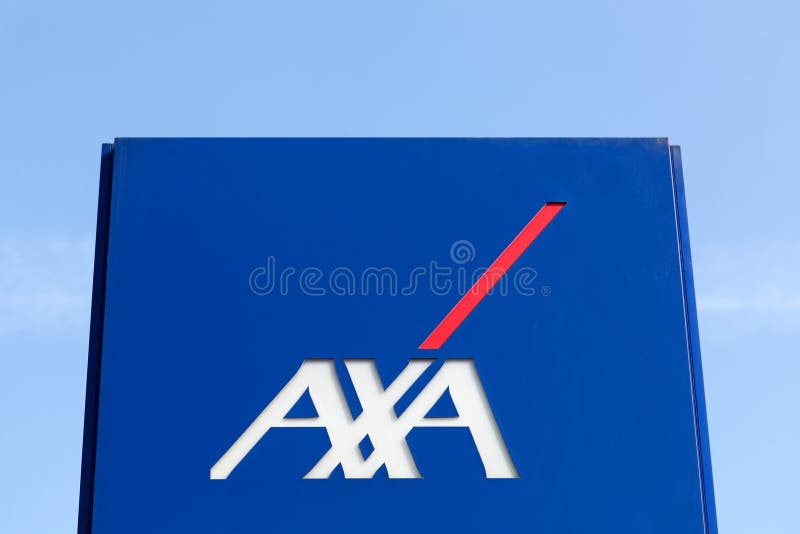 Logotipo Del Seguro De AXA En Un Panel Foto de archivo editorial ...