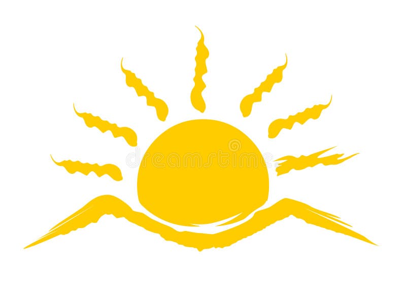 Sun Logo Icon Ejemplo Del Sol Naciente Ilustración del Vector ...