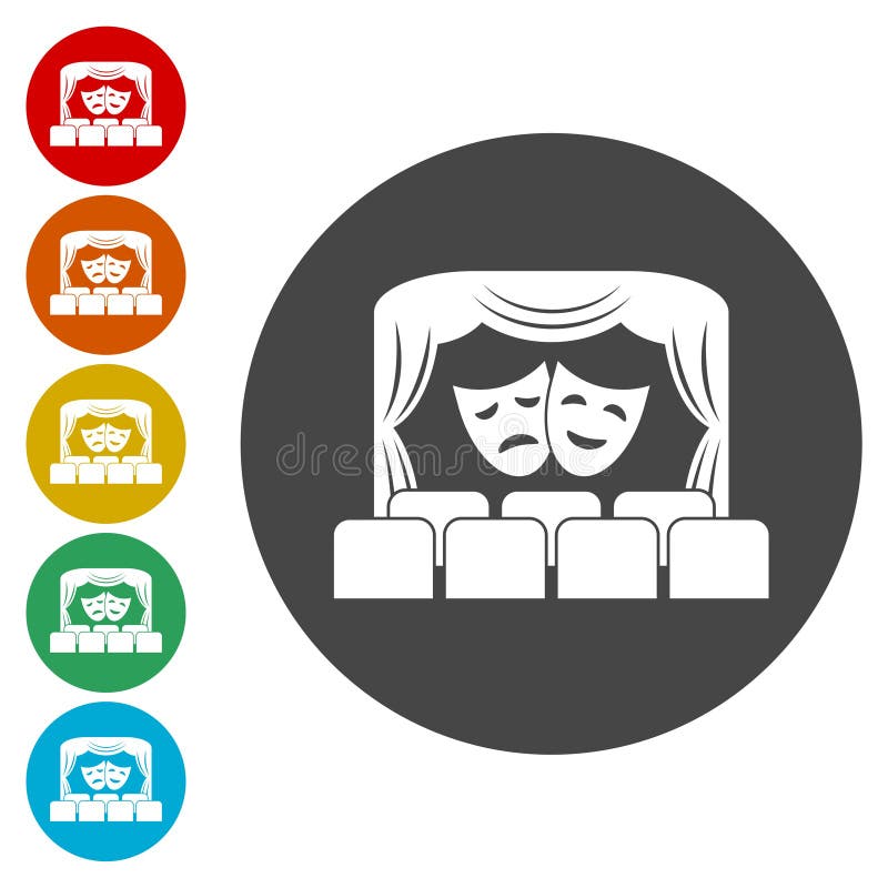 Logotipo Del Teatro, Icono Del Teatro Ilustración del Vector ...