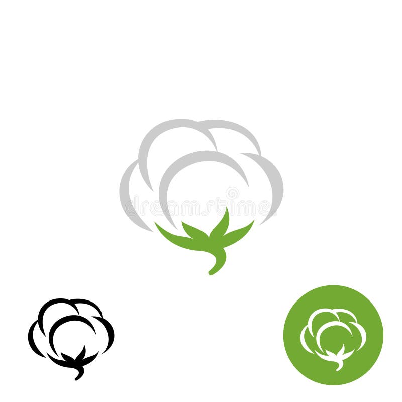 Logotipo Del Vector Del Algodón Con Variaciones Ilustración del Vector ...