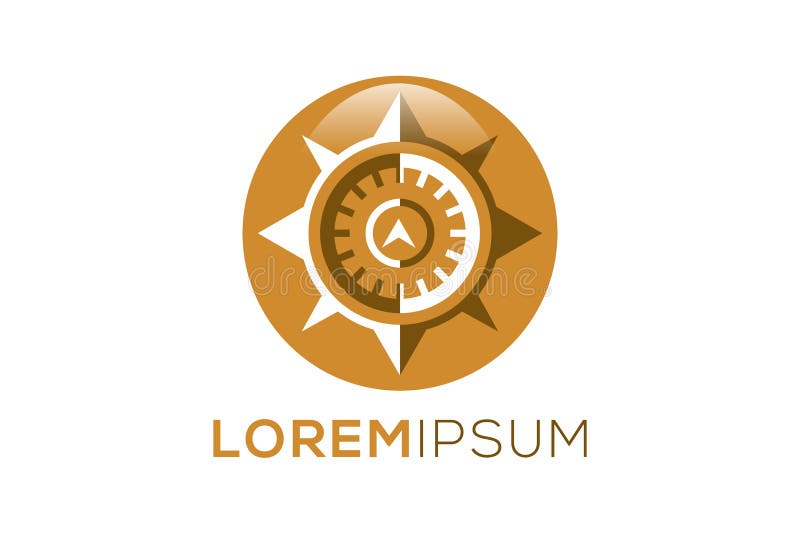 Logotipo Do Compasso Isolado No Branco Ilustração Stock - Ilustração de ...