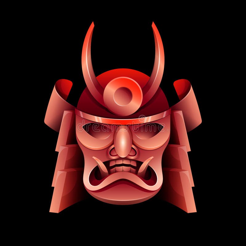 Logotipo Do Emblema Vermelho Do Samurai Ilustração do Vetor ...