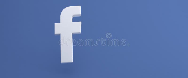 Logotipo Do Facebook Impresso Em Fundo Azul 3d. 23102020. Imagem ...