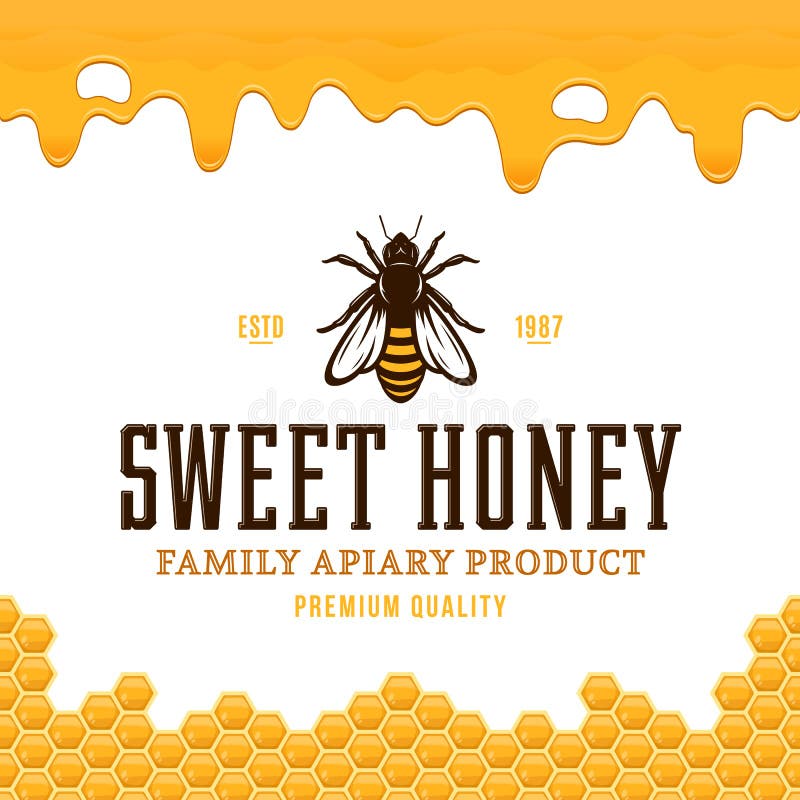 Logotipo do mel do vetor ilustração do vetor. Ilustração de fazenda ...