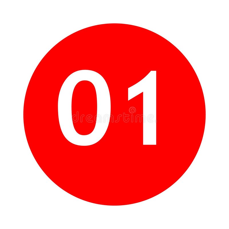 Logotipo Do Número 01 Com Fundo Do Círculo Vermelho Ilustração Do Vetor Ilustração De Preto