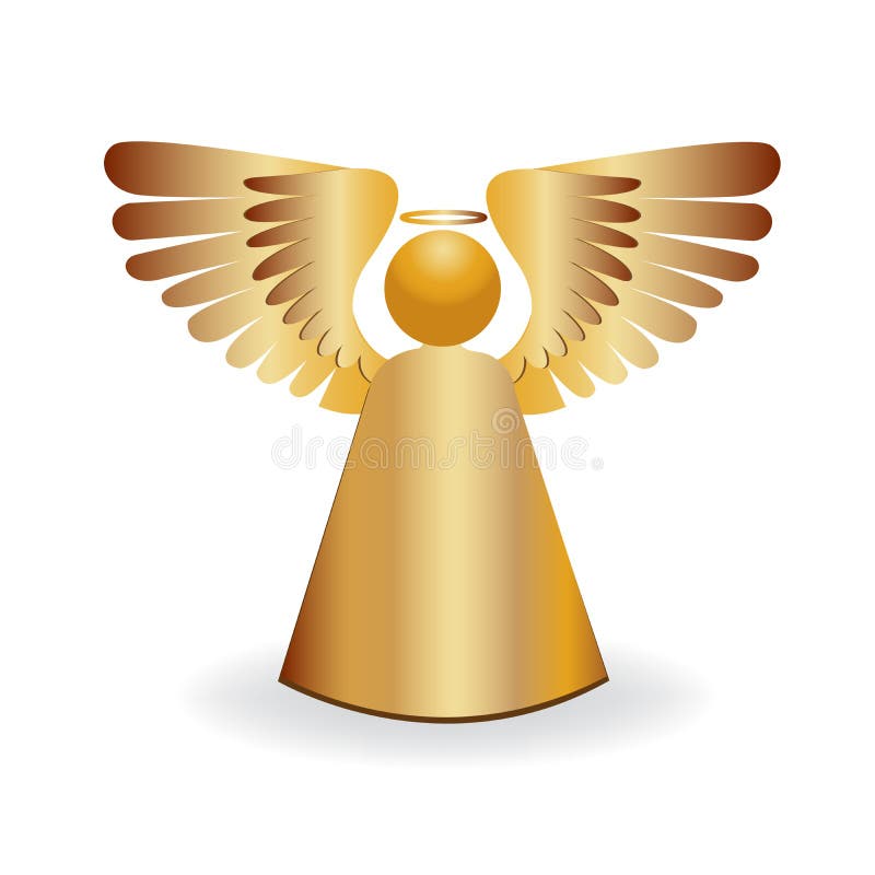 Logotipo Do Símbolo Do ícone Do Ouro Do Anjo Ilustração do Vetor ...