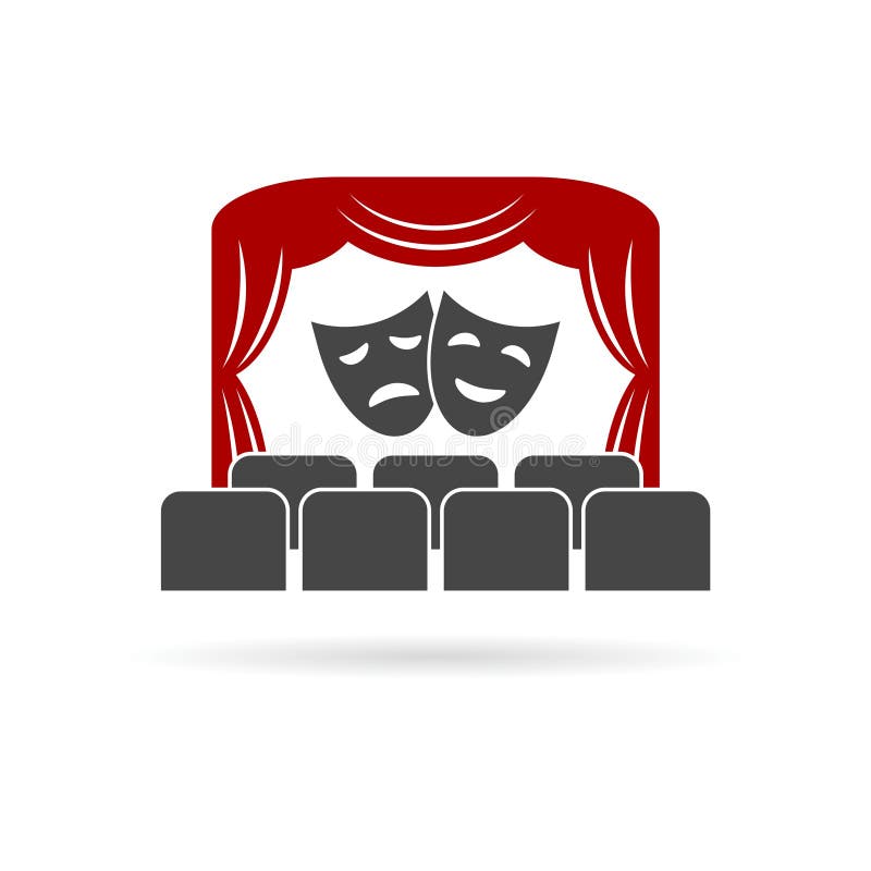 Logotipo Do Teatro, ícone Do Teatro, Fase Do Teatro Com Cortina E Grupo ...
