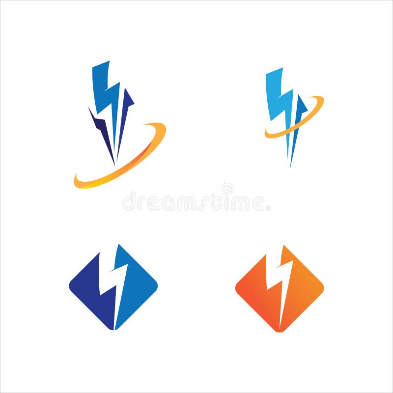 Logotipo E Símbolos Do ícone De Raio Vetor Elétrico Flash Ilustração ...