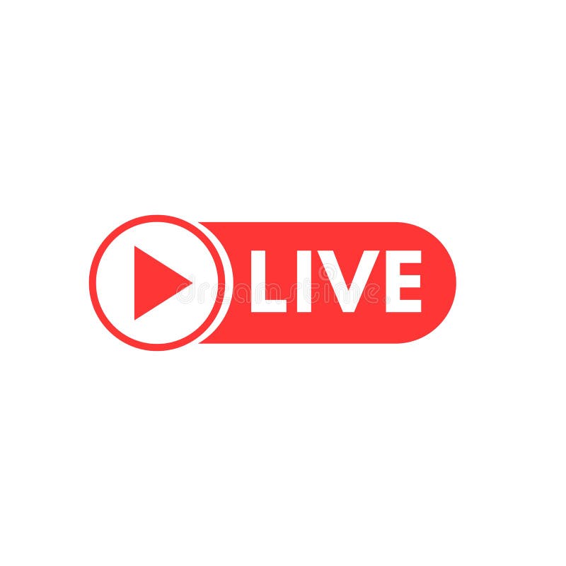 Icono en directo stock de ilustración. Ilustración de rojo - 269282476